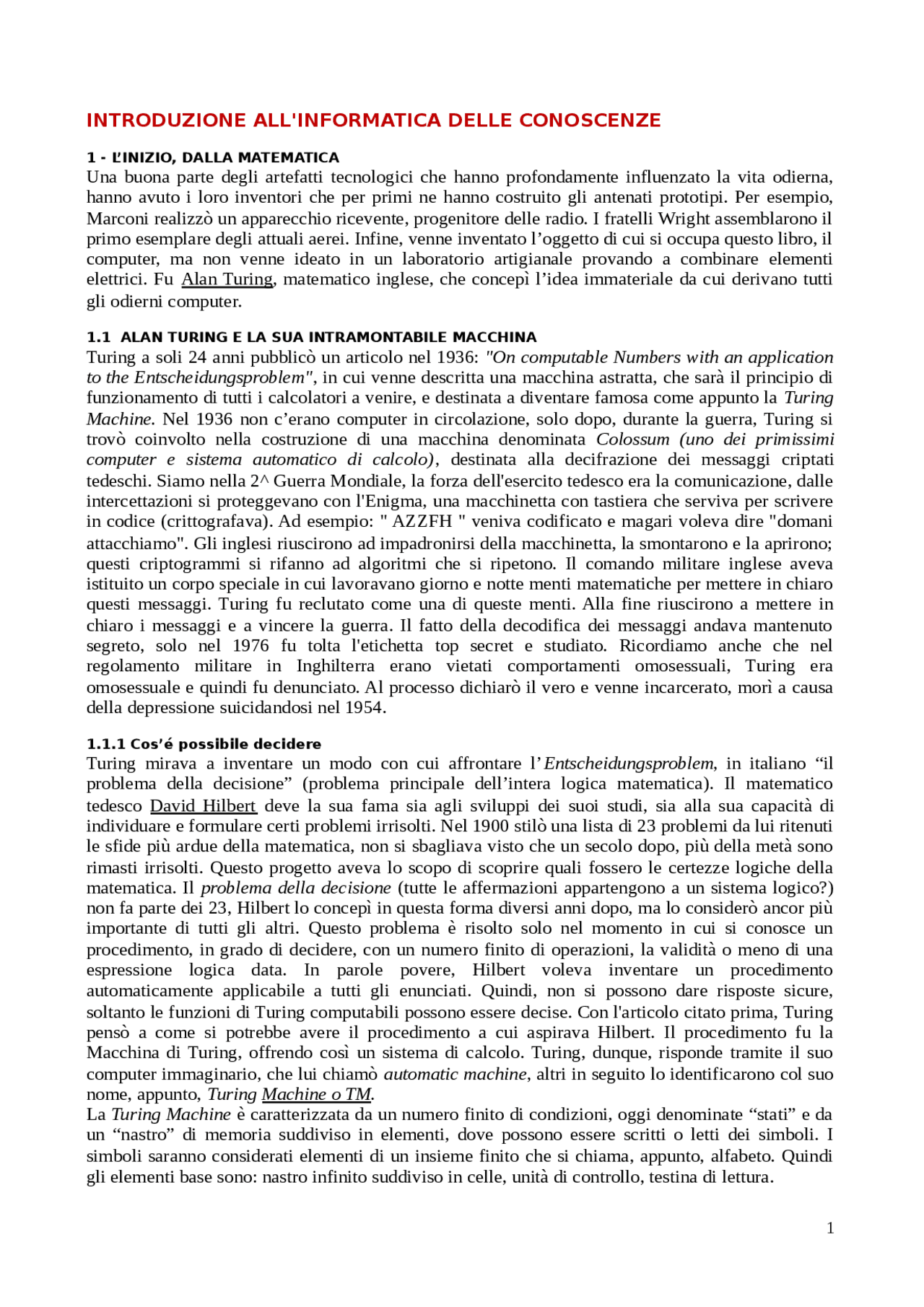 Riassunto Di Informatica Docsity
