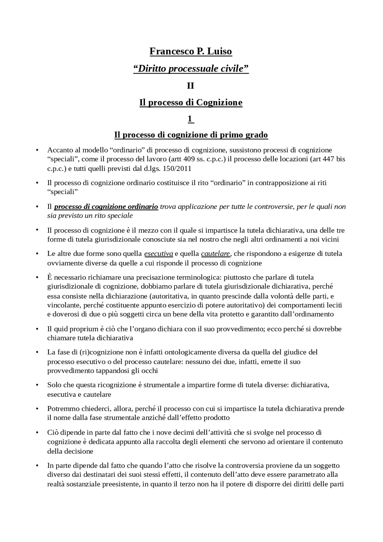 Diritto Processuale Civile Vol Ii Il Processo Di Cognizione