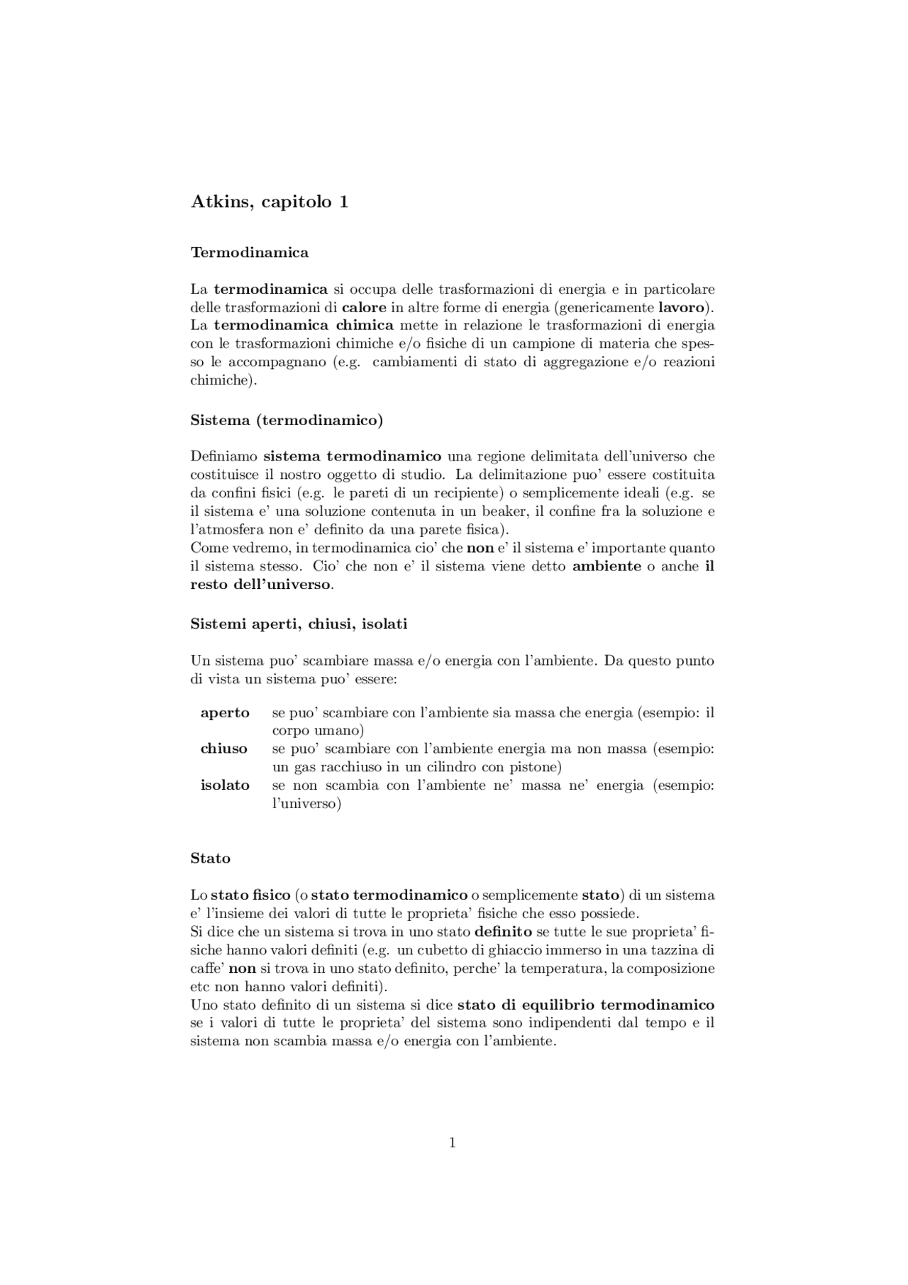 Chimica Fisica Atkins Cap1 Docsity