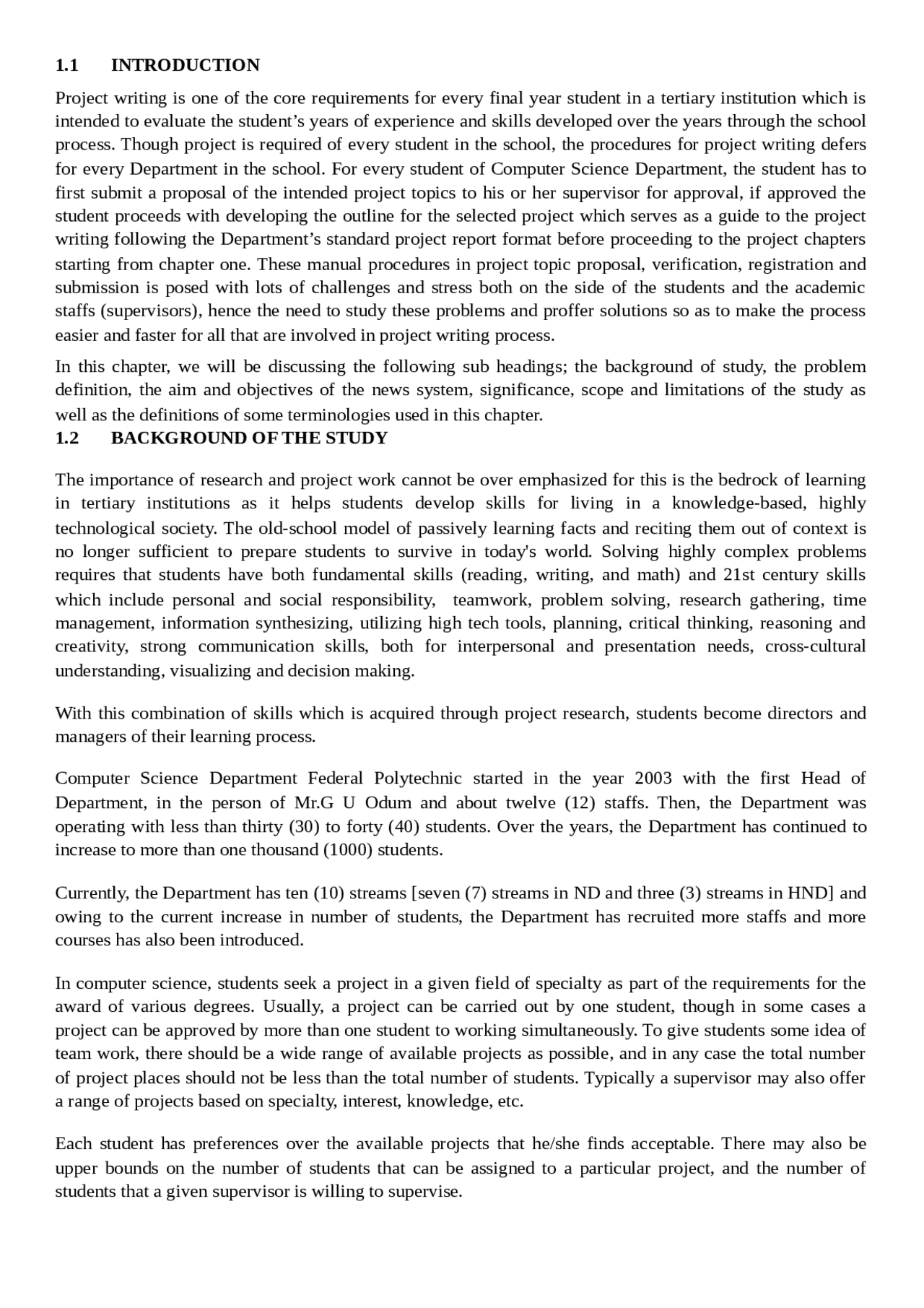 Development of a student project allocation and management system - Docsity