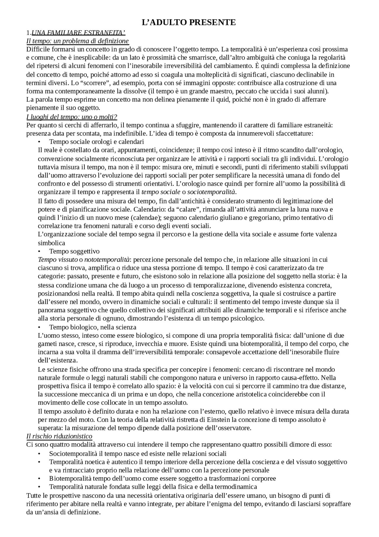Ladulto Presente Zamengo Docsity