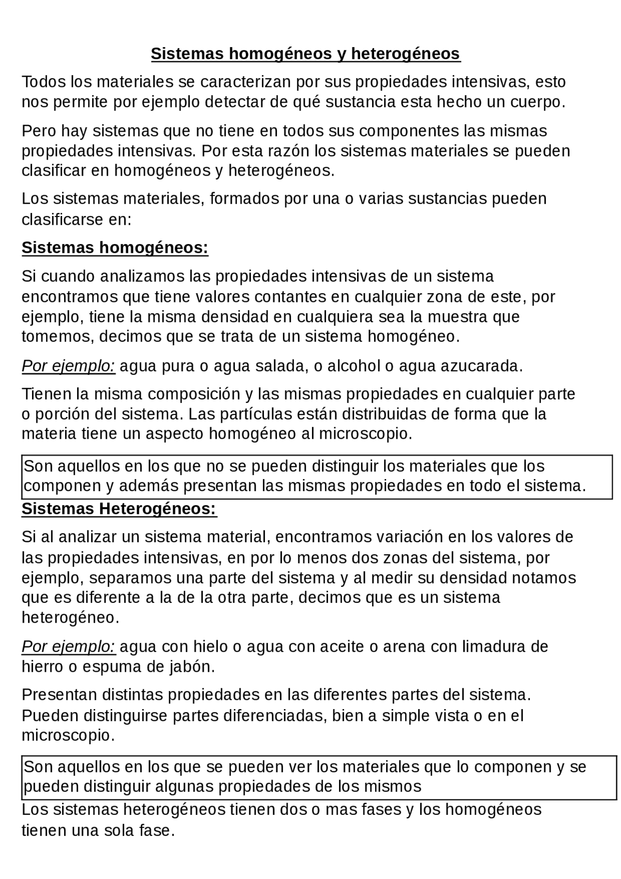 Sistemas materiales - Homogeneos y Heterogeneos | Ejercicios de Química ...