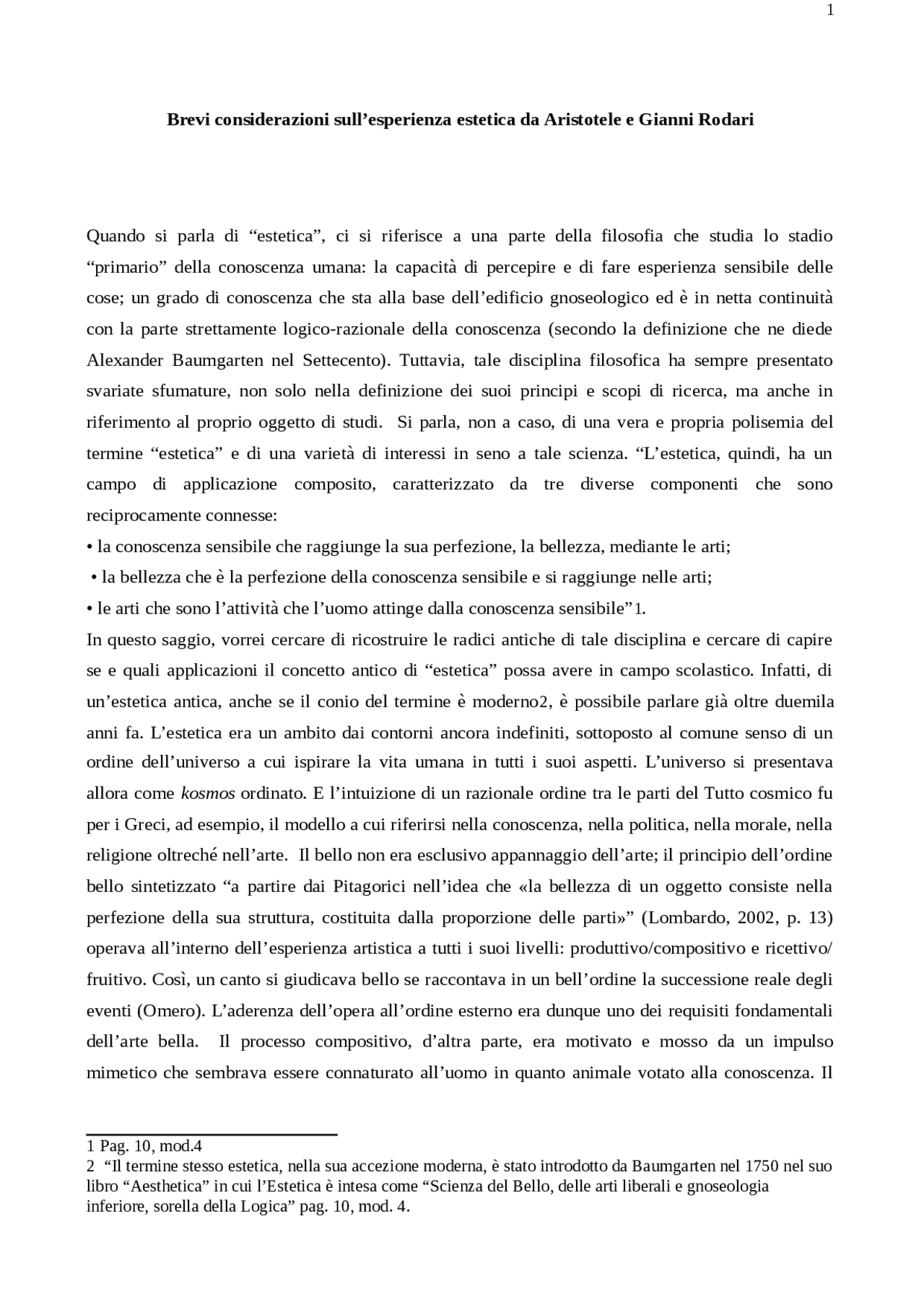 Linguaggi Estetici Per La Scuola Prove Desame Di Pedagogia Docsity