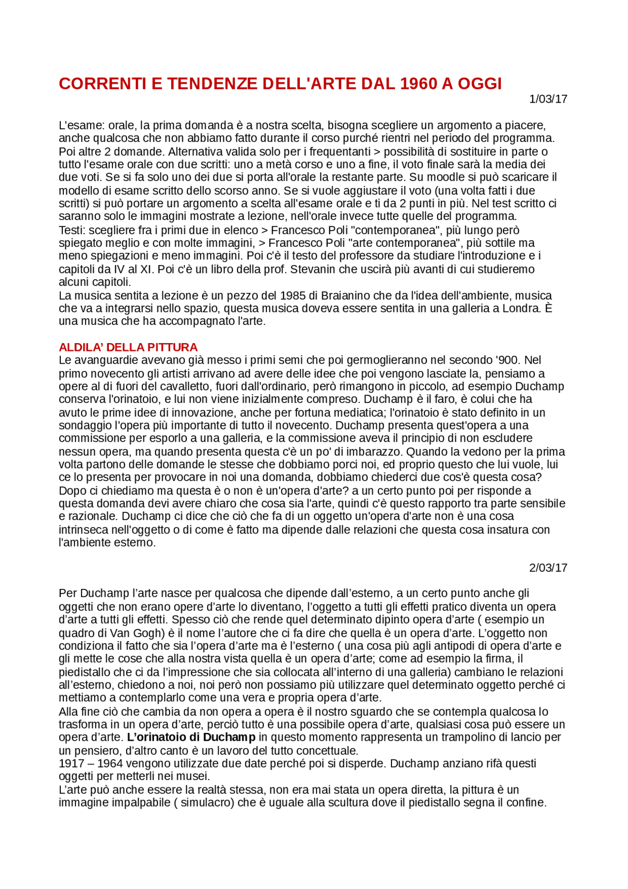 Correnti E Tendenze Appunti Di Storia Dellarte Docsity