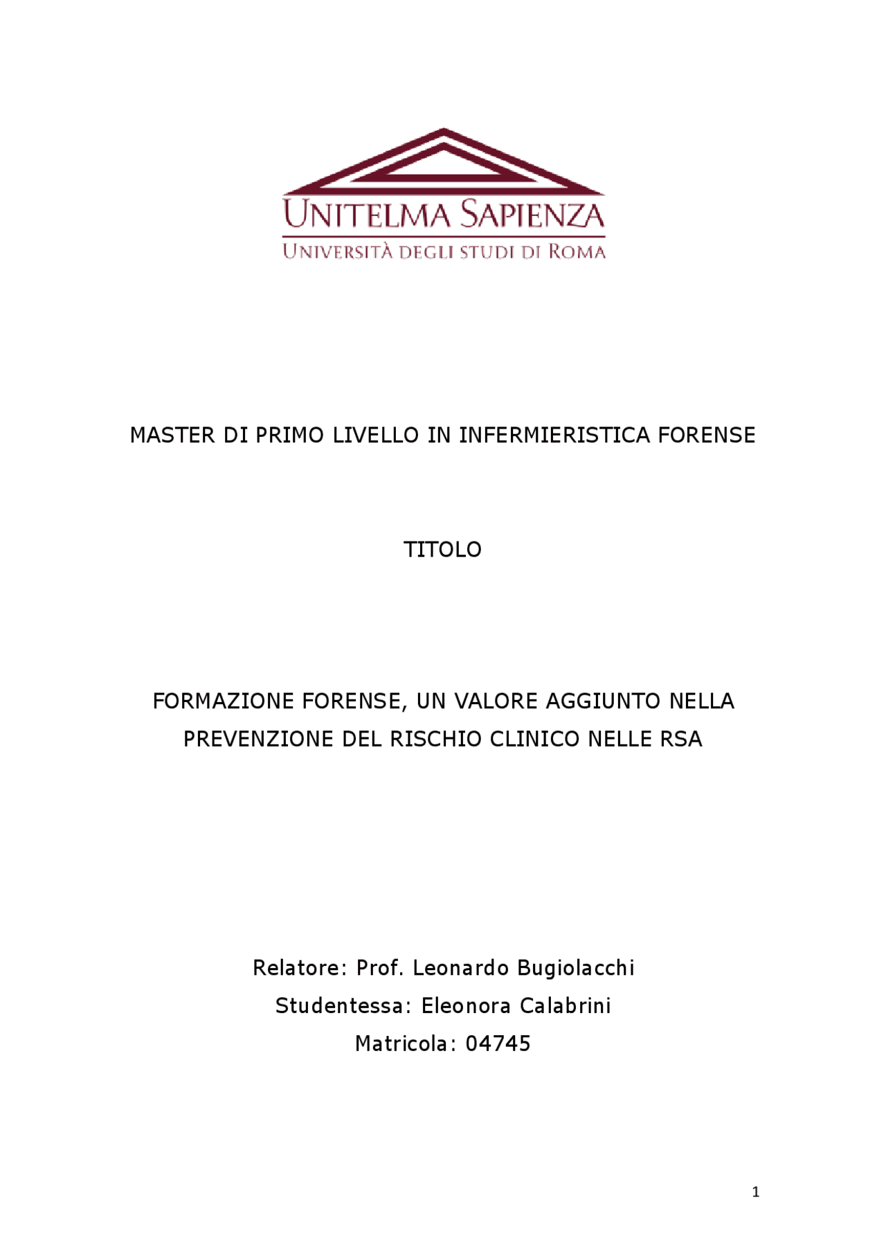 Prevenzione Rischio Clinico In Rsa Docsity