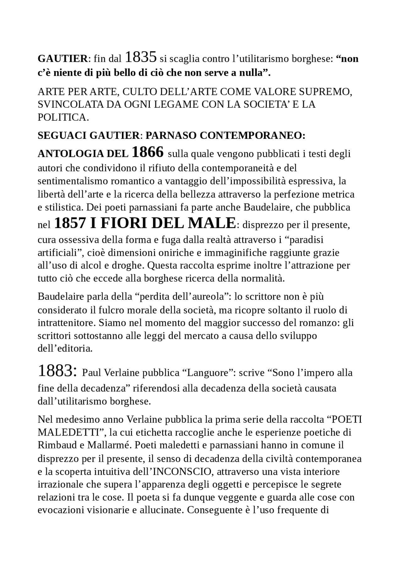 Riassunto Decadentismo Temi Opere E Date Docsity