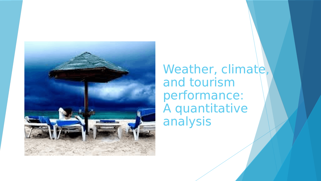 Weather Climate And Tourism Performance Docsity