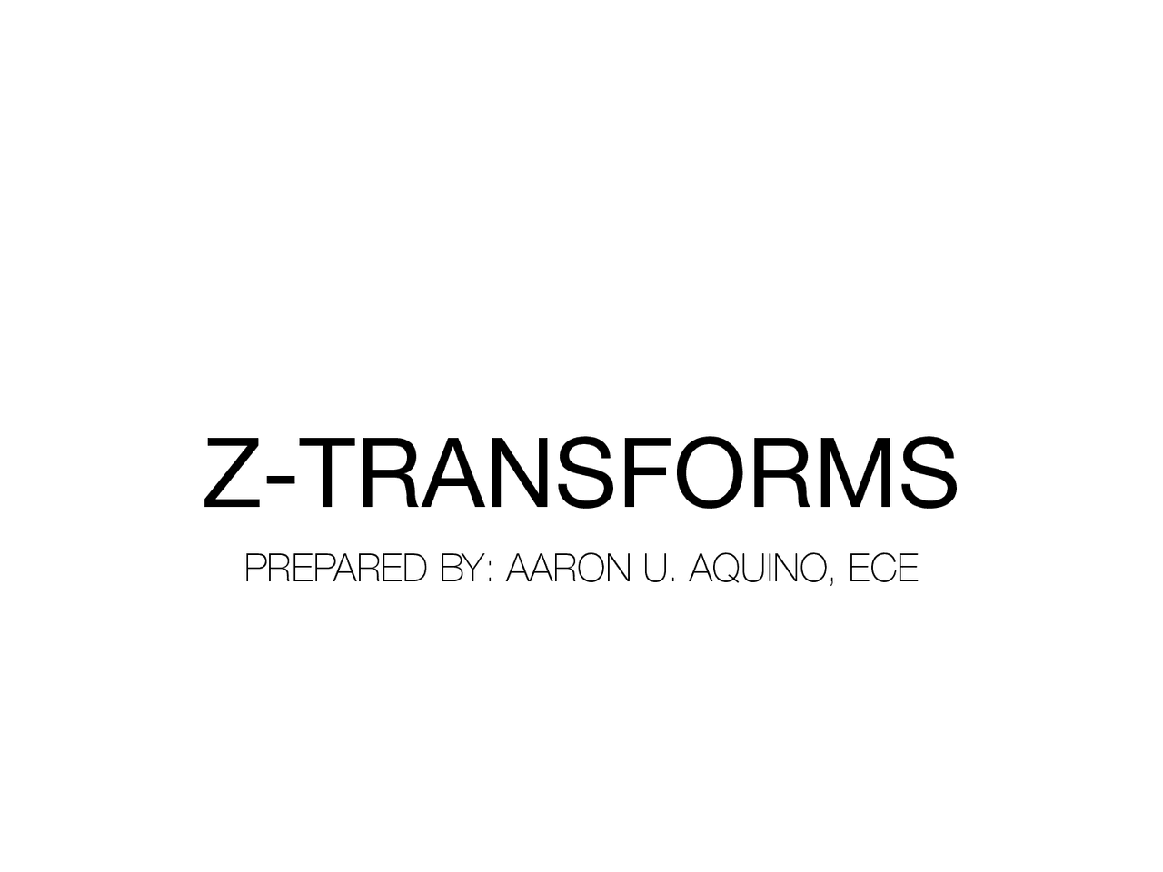Z Transform Lecture For Signals Docsity