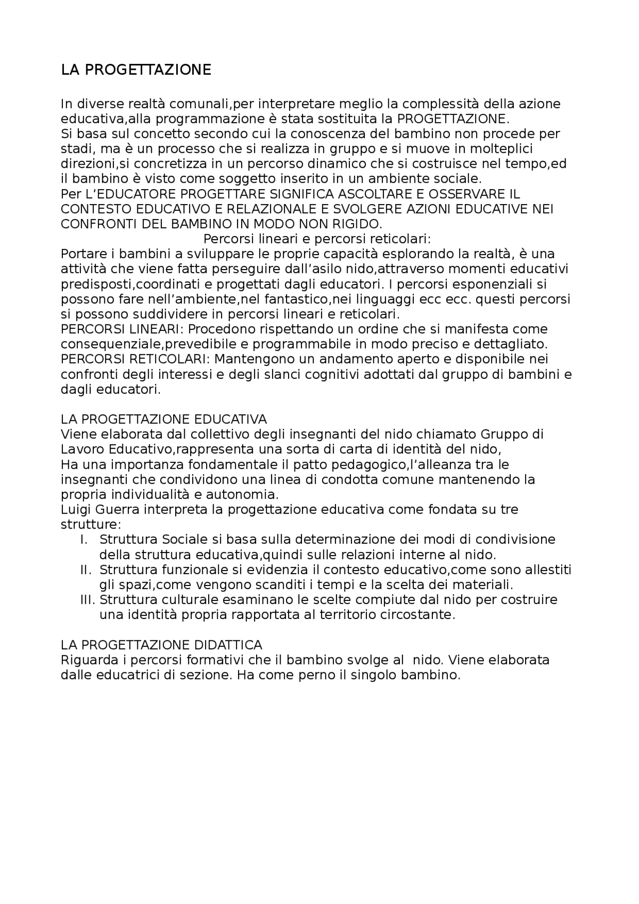 Progettazione Didattica Docsity