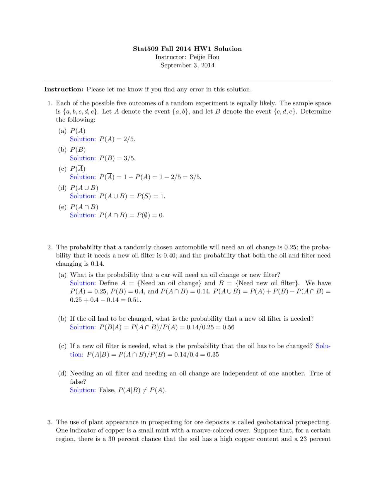 Probablity and statics worksheets - Docsity