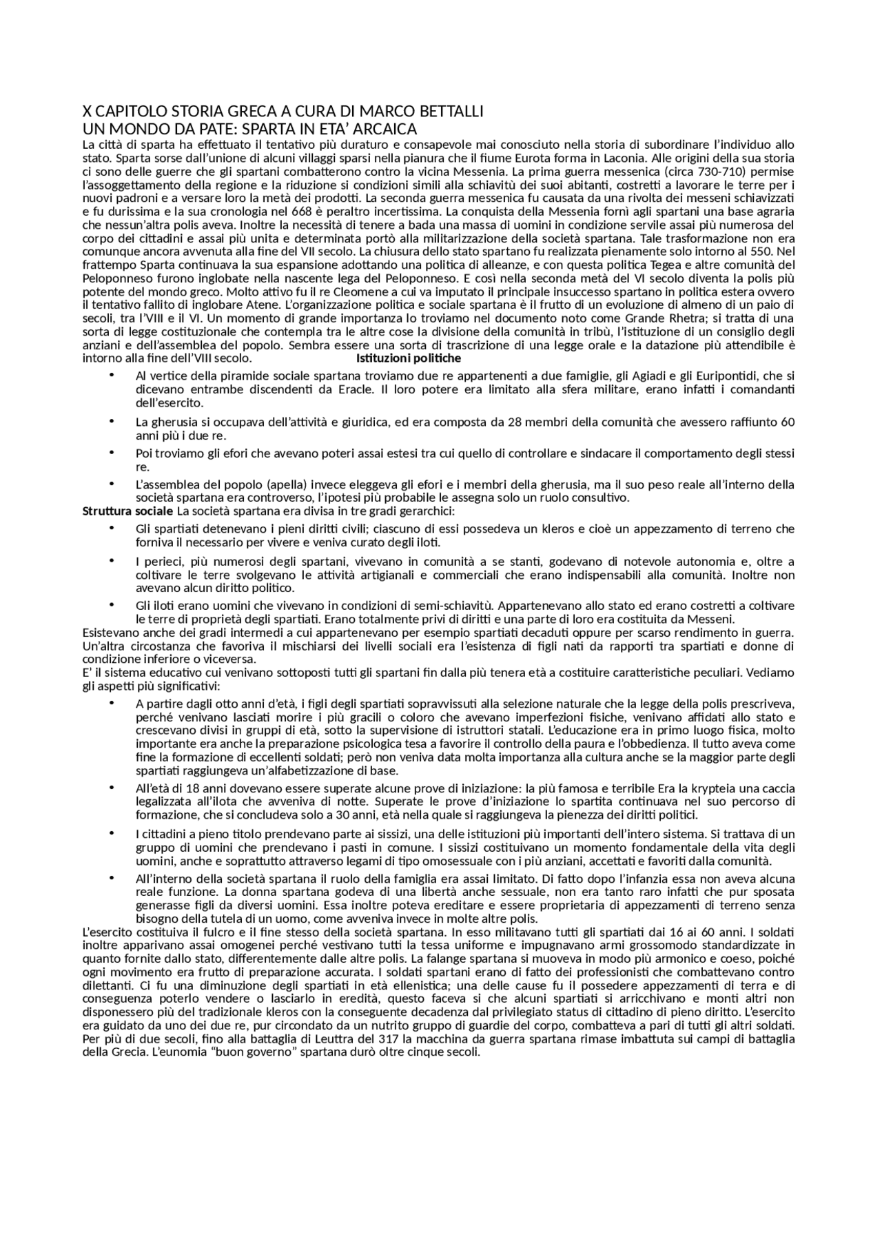 X Capitolo Storia Greca A Cura Di Marco Bettalli Docsity