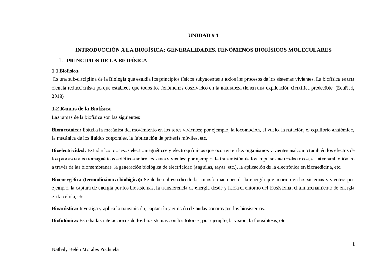 Apuntes De Biofísica Docsity