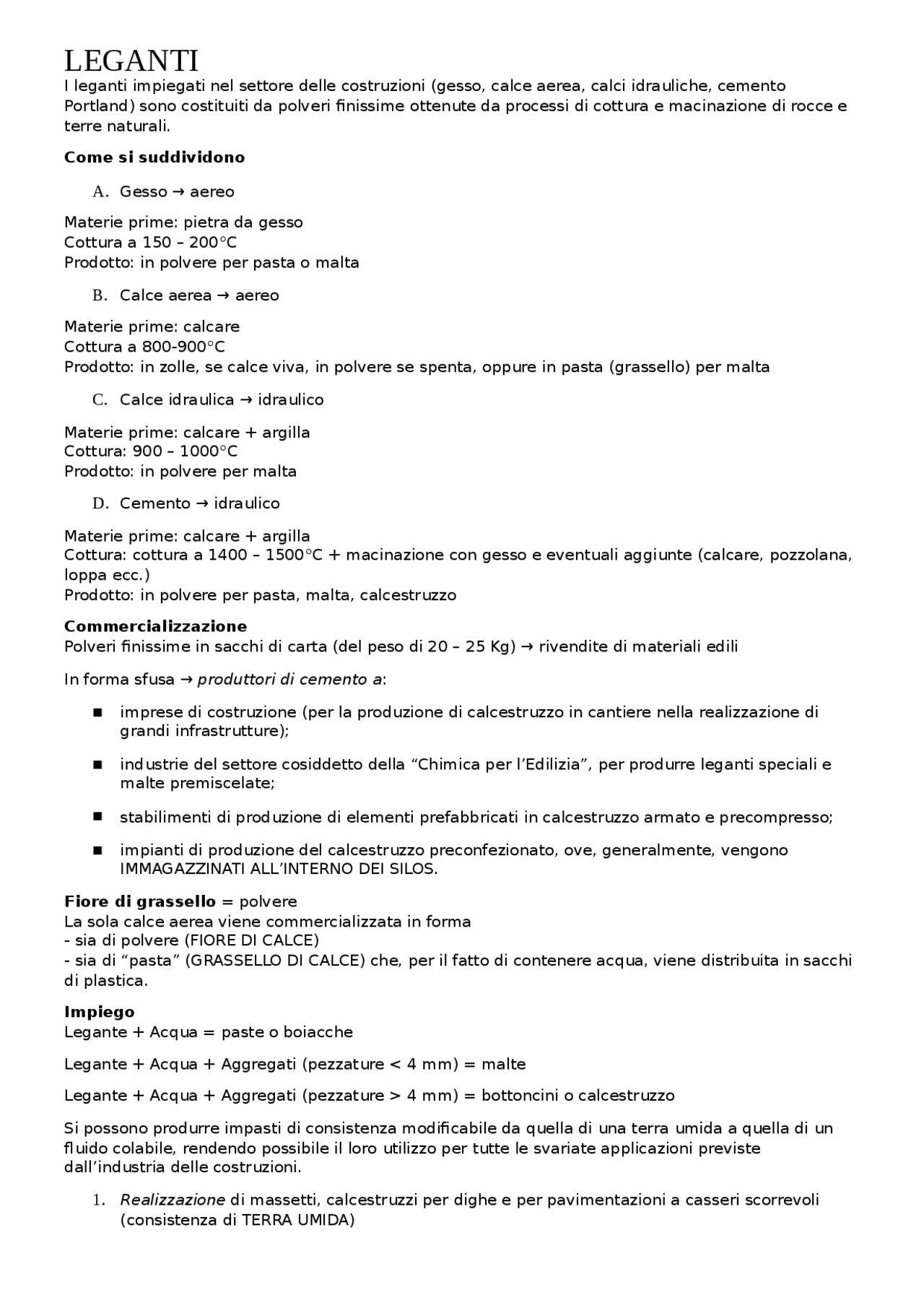 Materiali Per Le Costruzioni Docsity