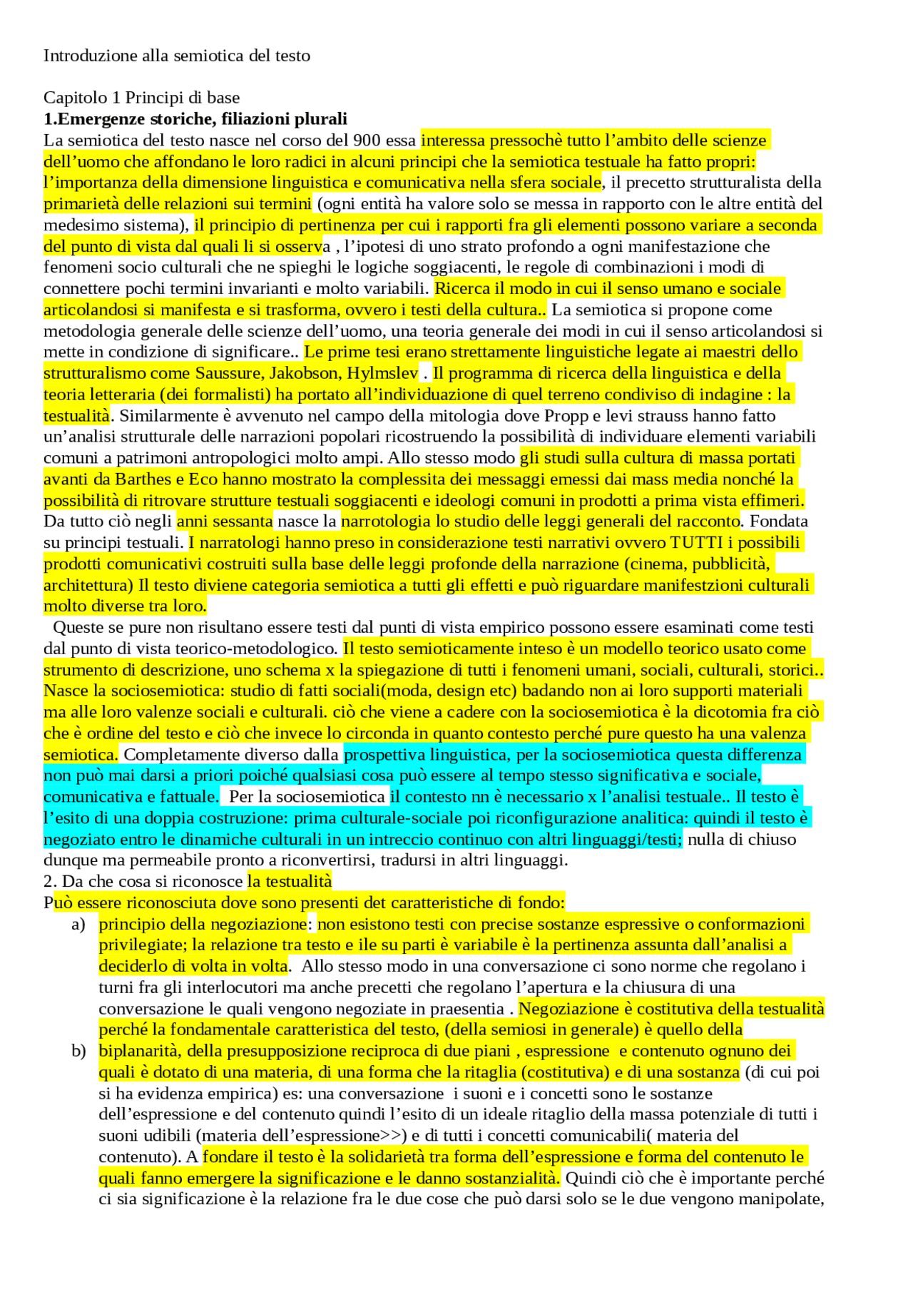 Introduzione Alla Semiotica Del Testo Docsity