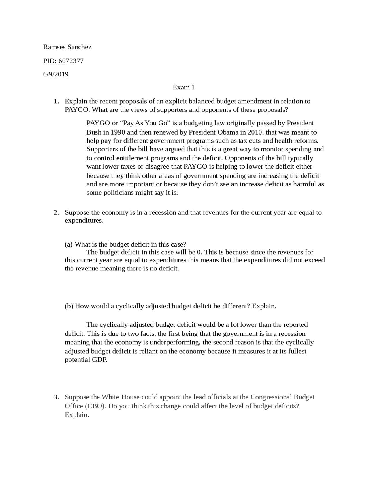 Public Finance Exam 1 Docsity