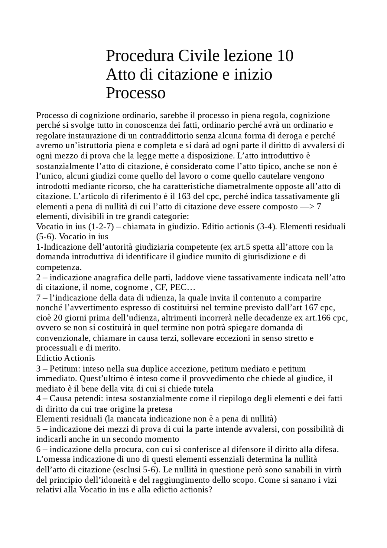 Appunti Procedura Civile Balena Docsity