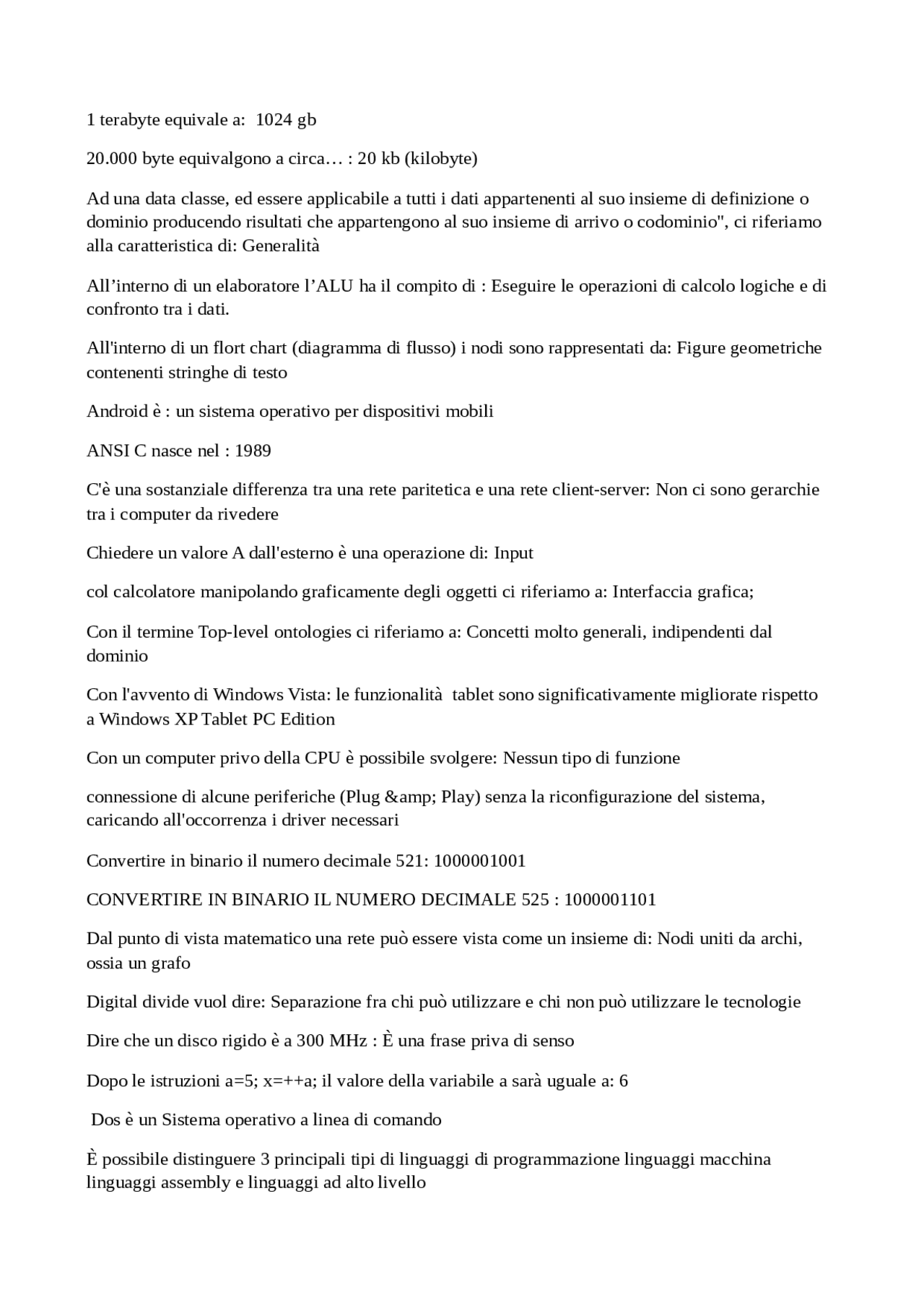 Prove Desame Strumenti Informatici Per Lo Sport Pegaso Prove Desame