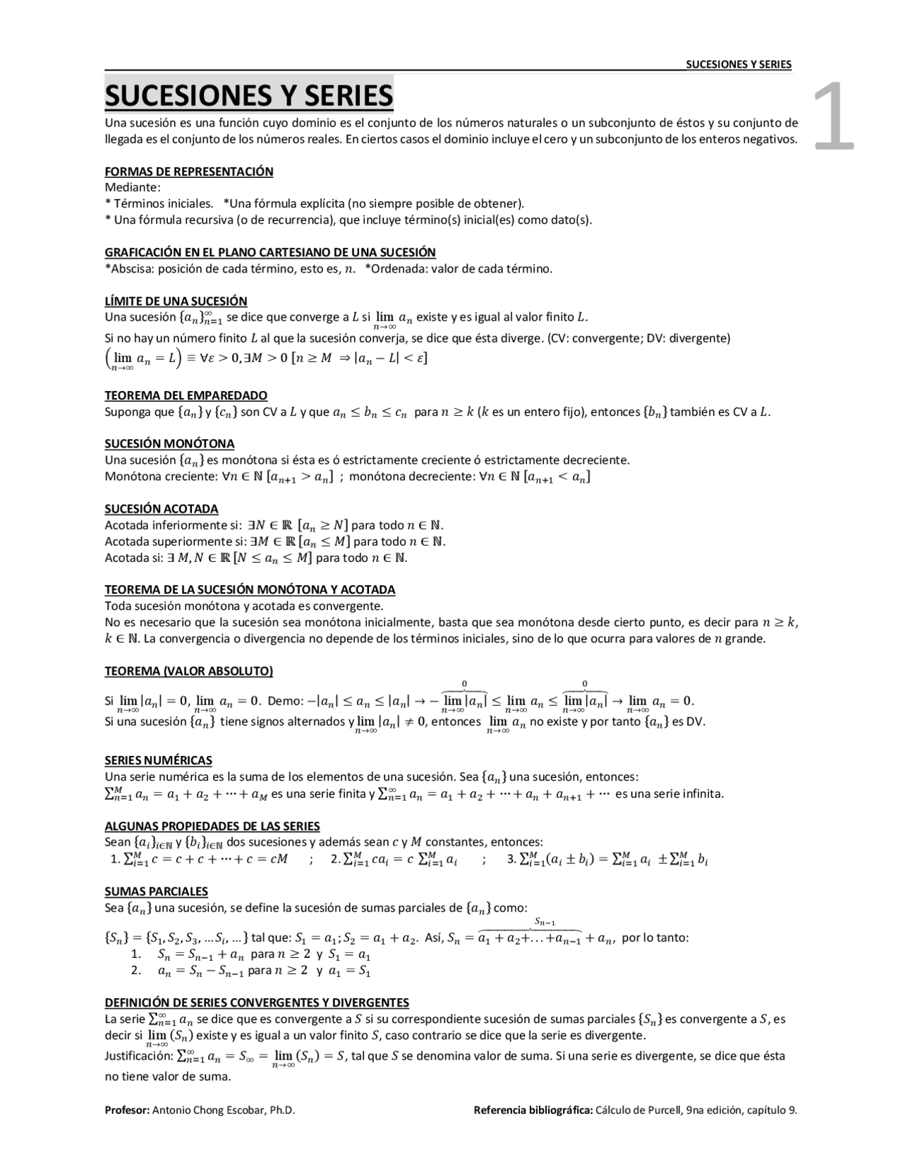 Teoría De Secuencias Y Series Docsity