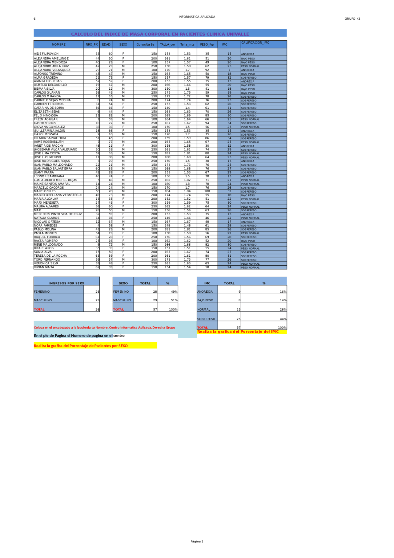 Ejercicios De Excel Docsity