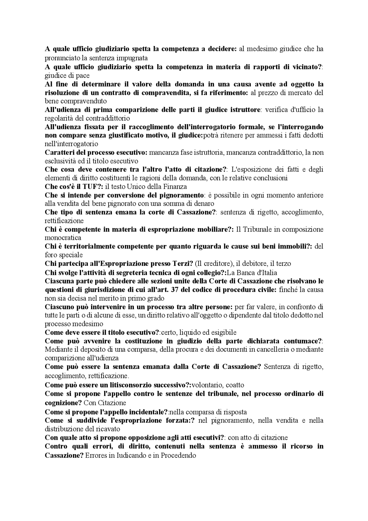 Diritto Processuale Civile Domande E Risposte Tutti I File Compressi In