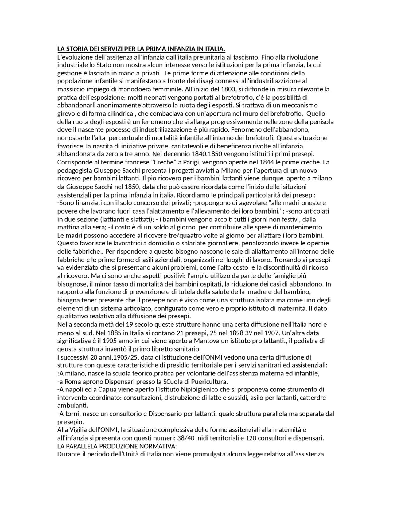 I Servizi Per Linfanzia Docsity