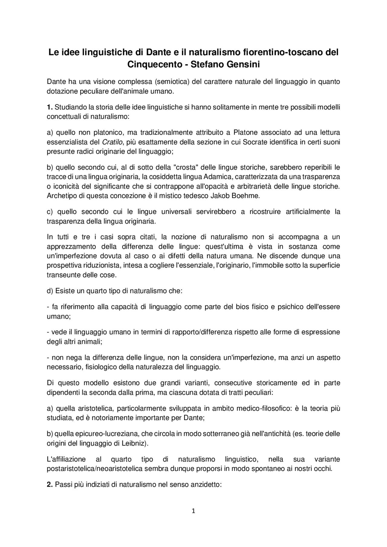 Saggio Stefano Gensini Docsity