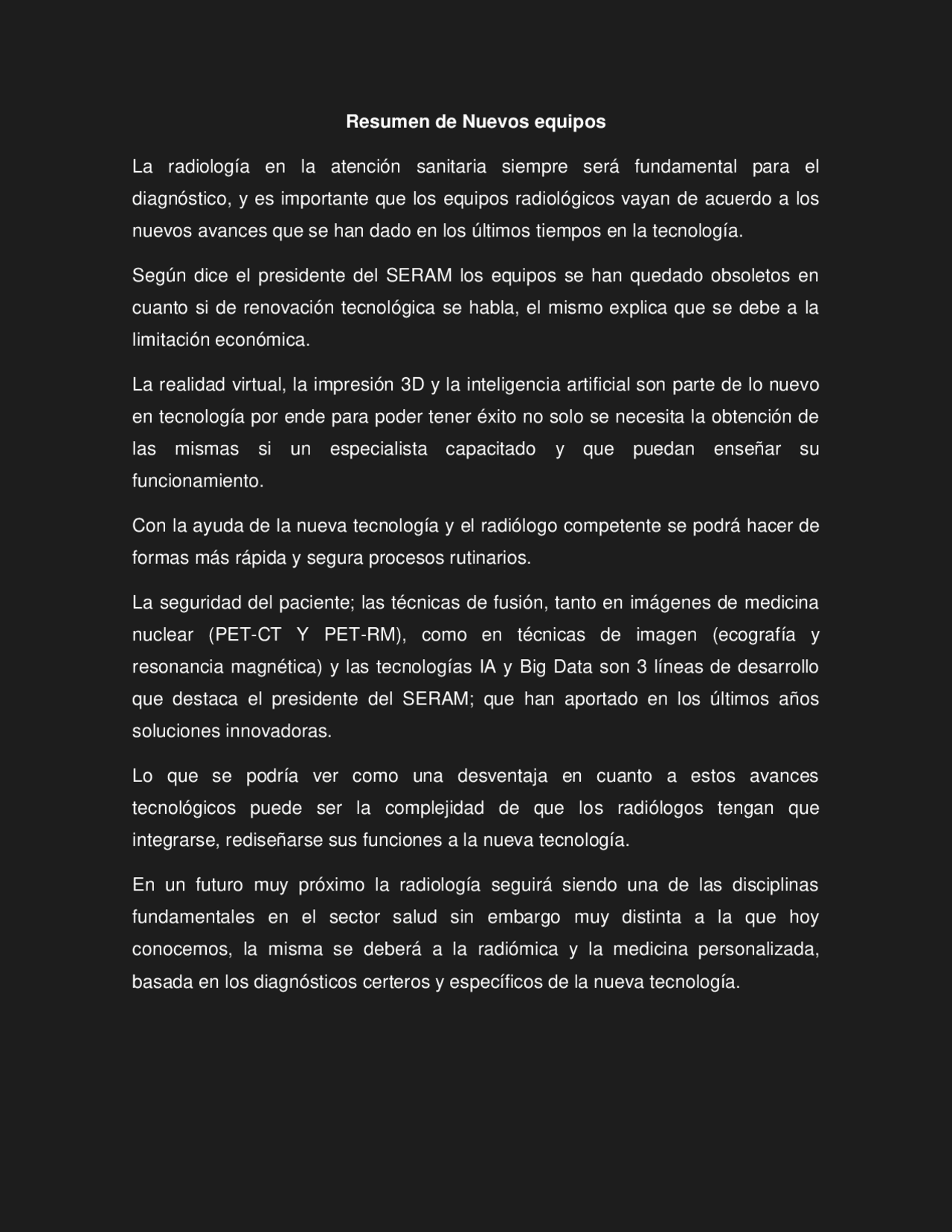 Nuevos Equipos Diagnósticos Apuntes De Radiología Docsity