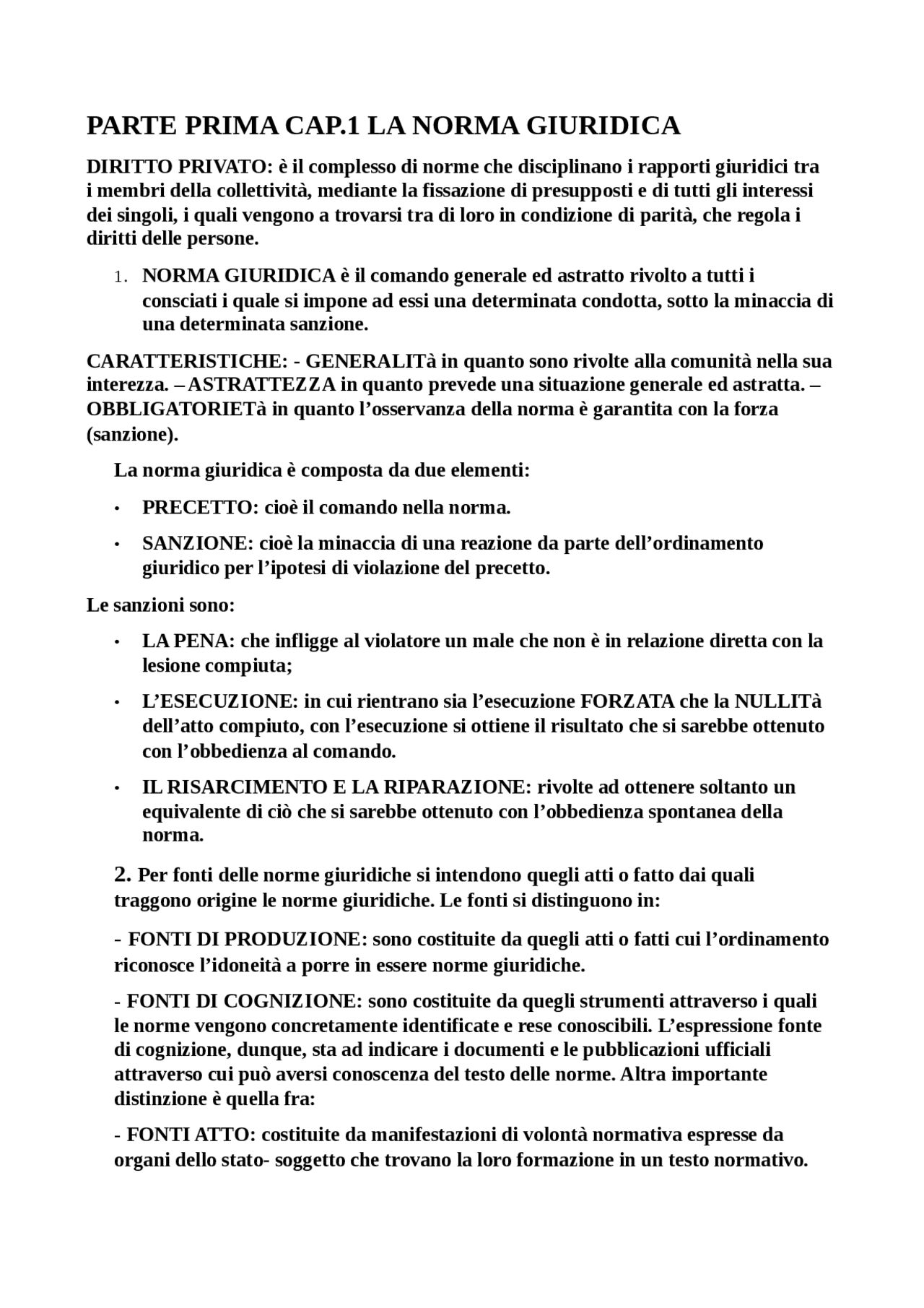 Prima E Seconda Parte Di Diritto Privato Docsity