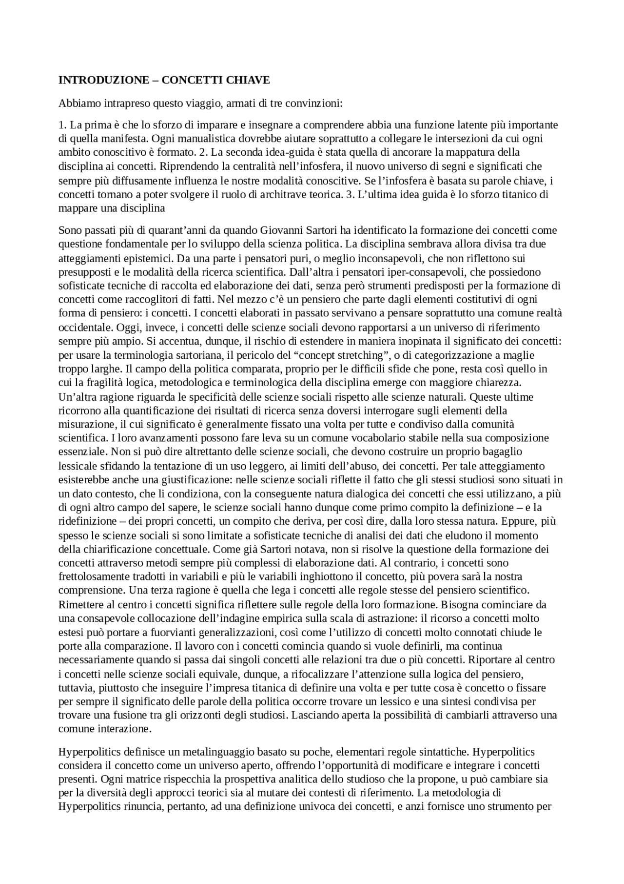 Hyperpolitics E Concetti Chiave Di Calise Mauro Esame Di Scienza