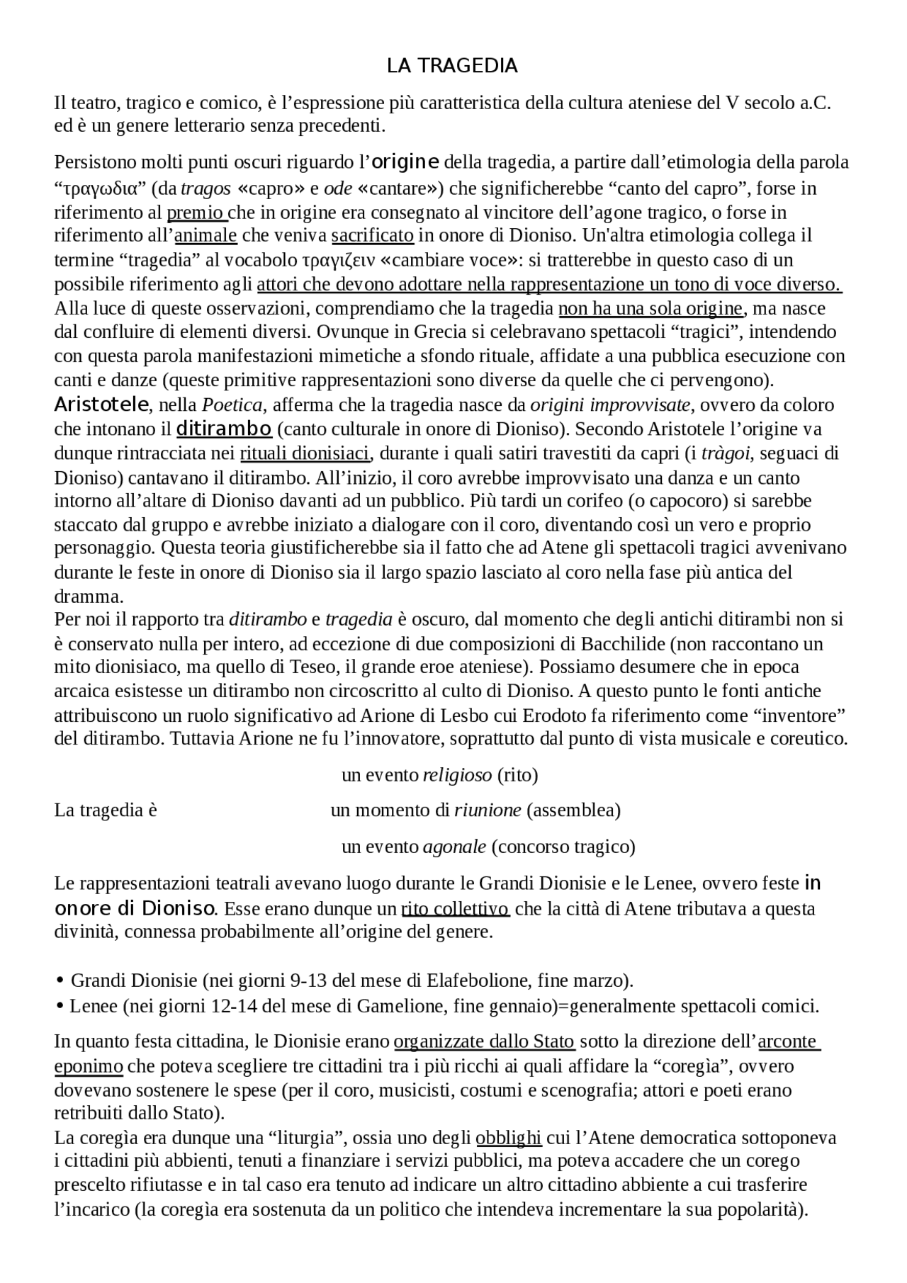 Tragedia Greca (Letteratura Greca) - Docsity