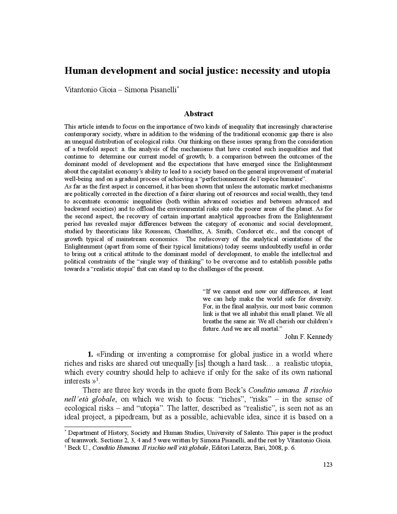 Human development and social justice - Docsity