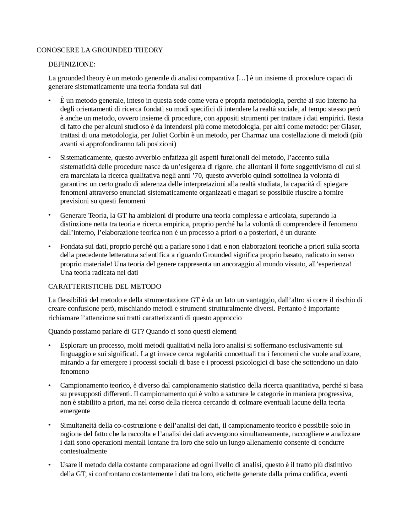 La Grounded Theory E La Ricerca Sociale Docsity