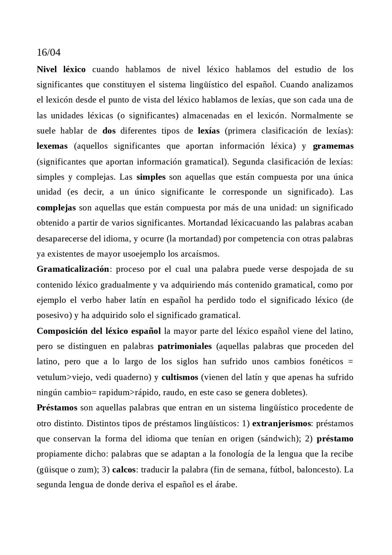 Lessico E Semantica Spagnola Docsity