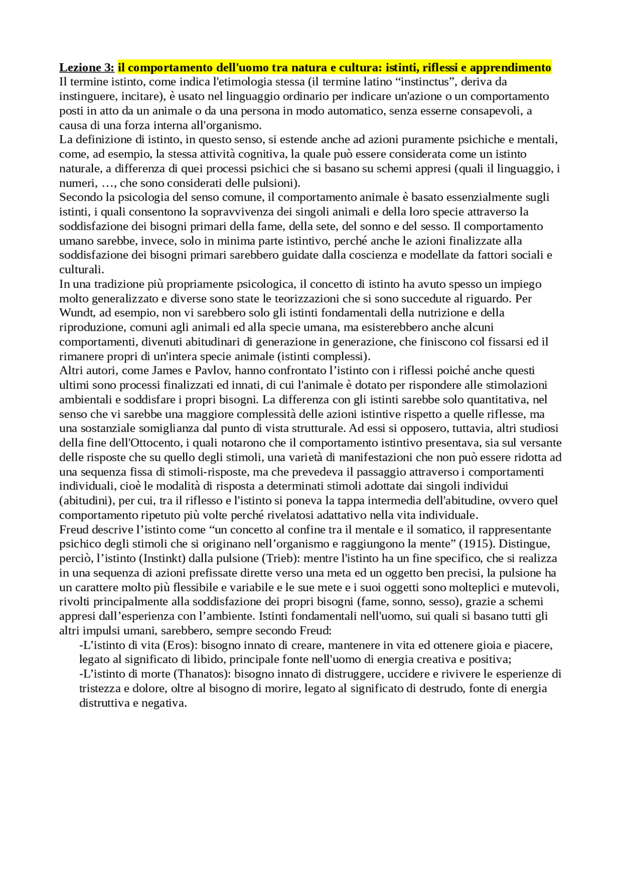 Isitnti Riflessi E Apprendimento Docsity