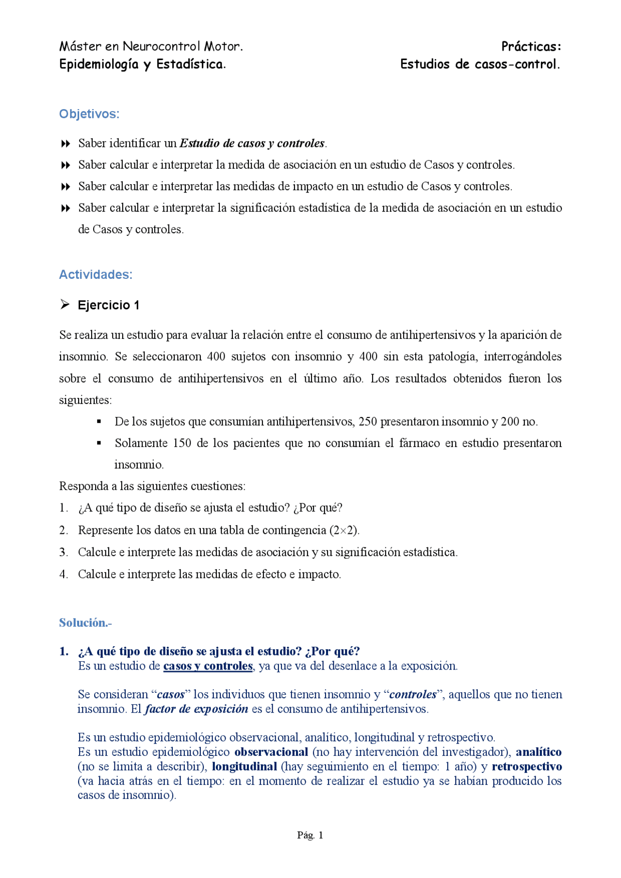 Epidemiología. master neurocontrol motor - Docsity