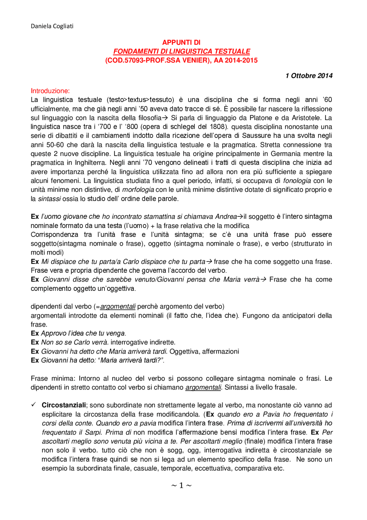 Fondamenti Di Linguistica Testuale Docsity