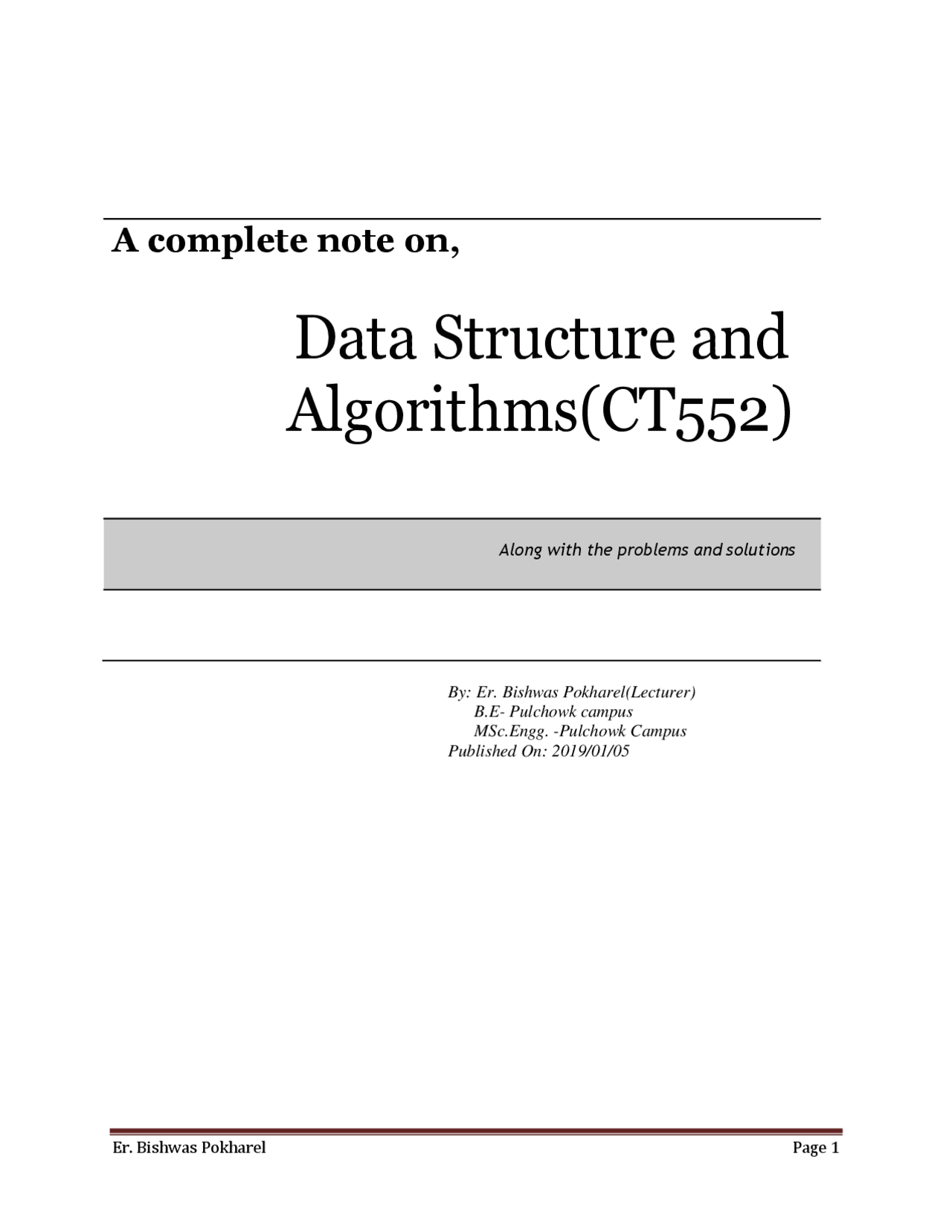 A notes on Data Structures and Algorithms for computer science and ...