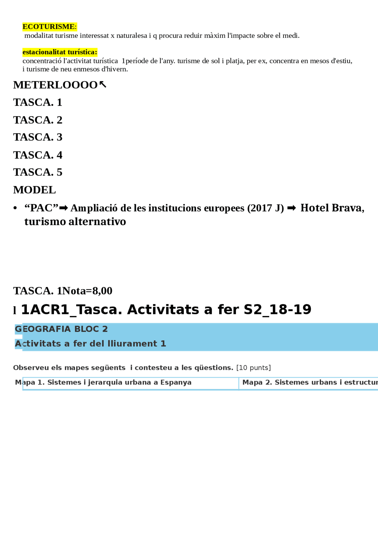 Exercicis Preguntes Model Comentari De Text Selectivitat Geografia Ioc