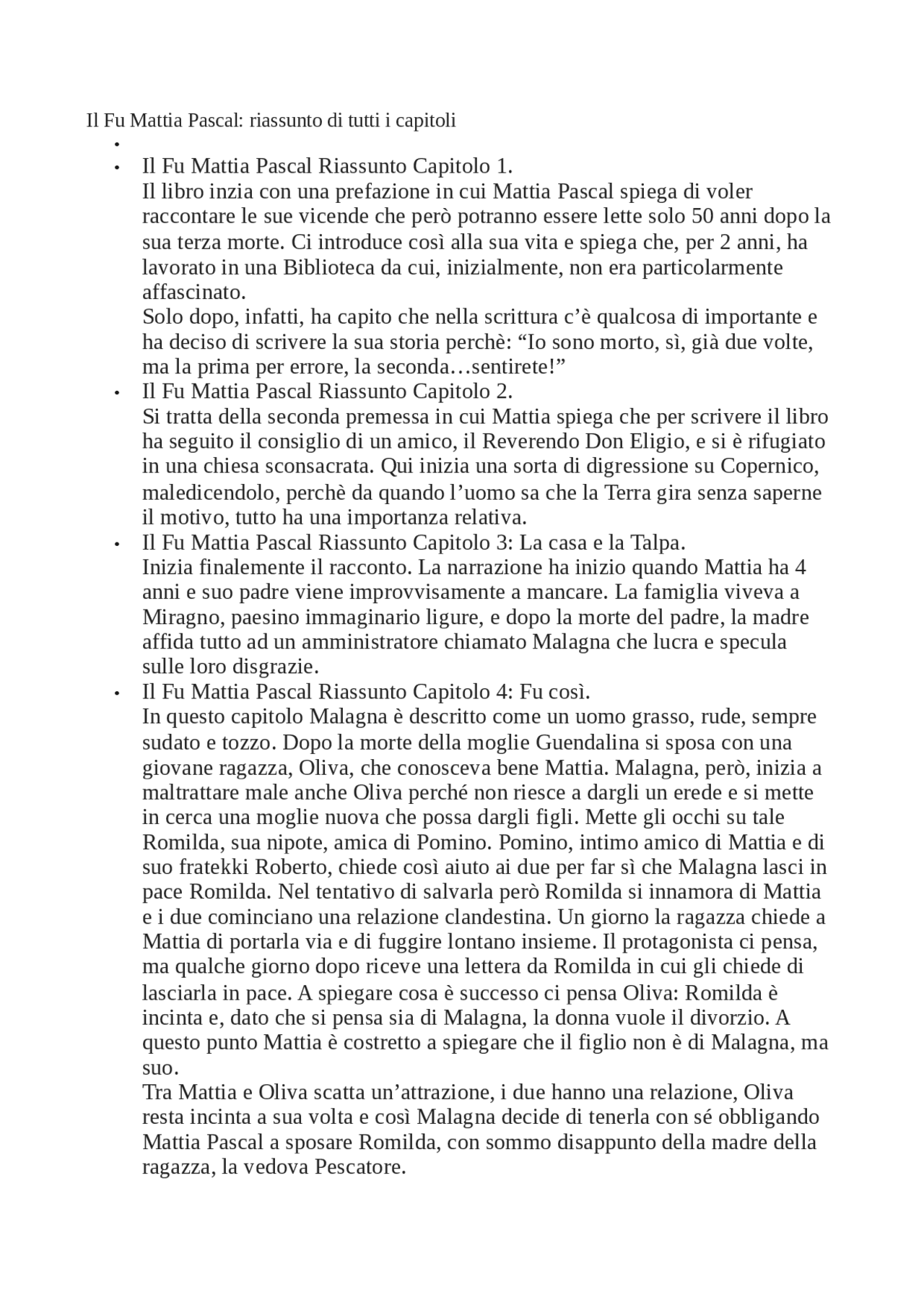 Il Fu Mattia Pascal Docsity