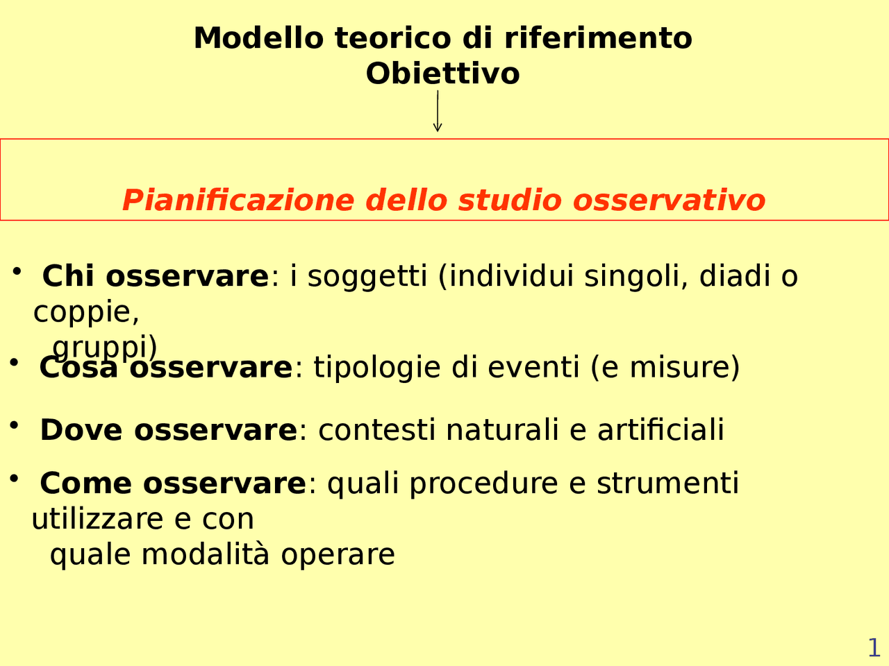 Modelli E Tecniche Di Osservazione Del Comportamento Docsity