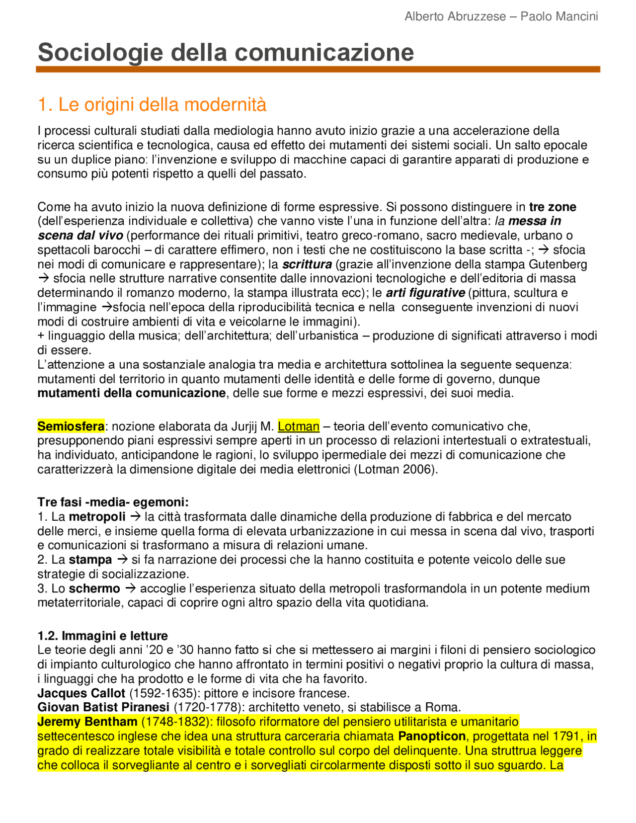 Sociologia Della Comunicazione Abruzzese Mancini Mediologia Docsity