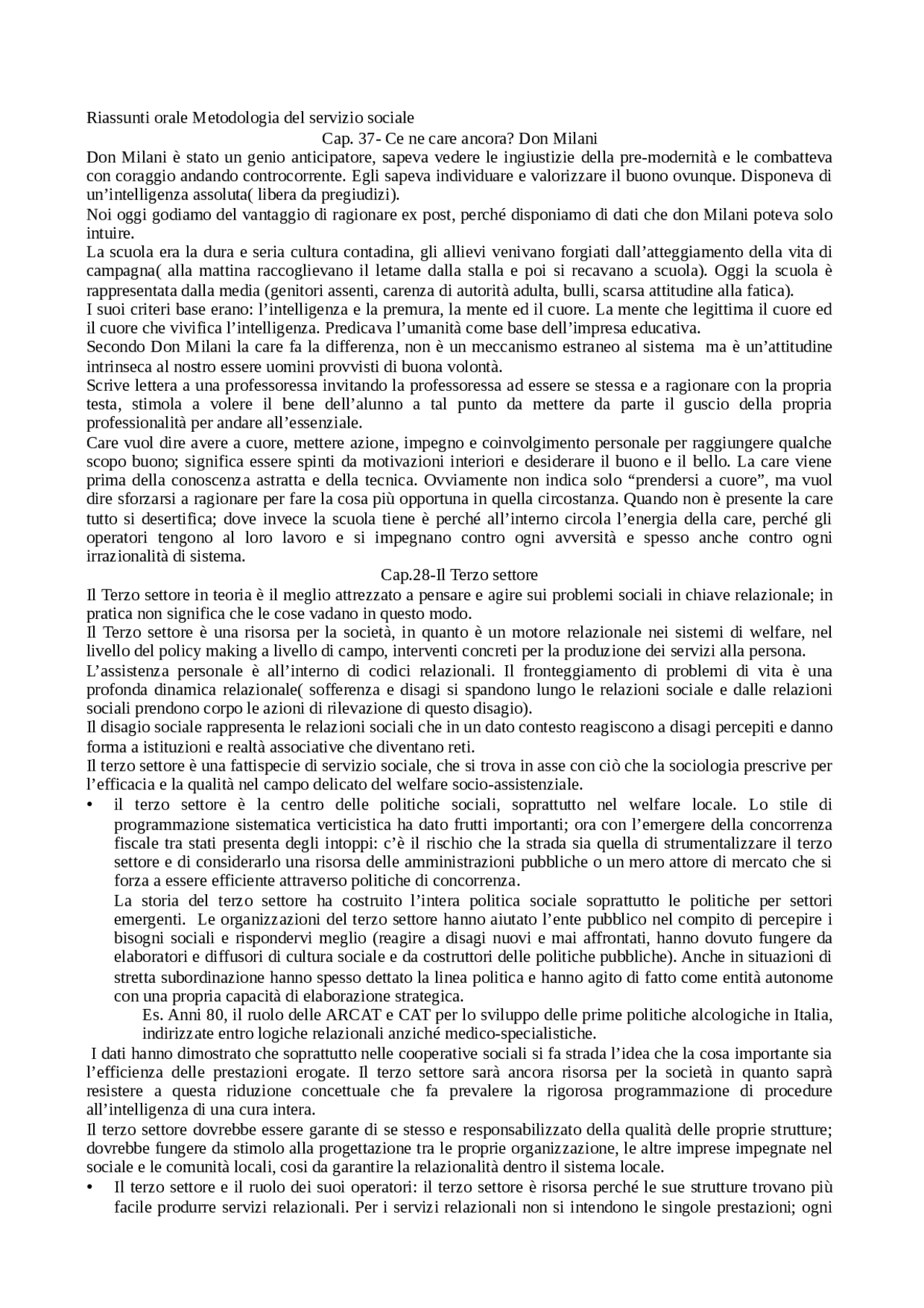 Scritti Scelti Alcuni Capitoli Docsity