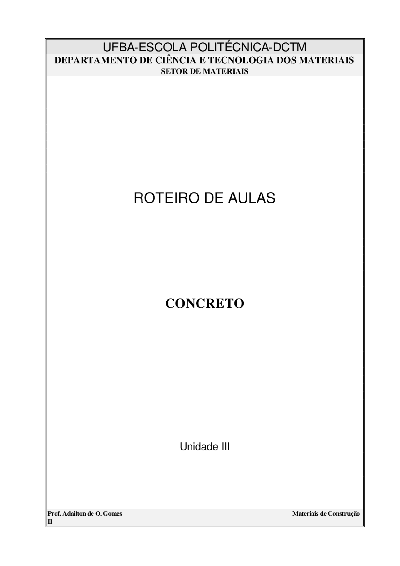 Materiais De Construção Ii Concreto Docsity