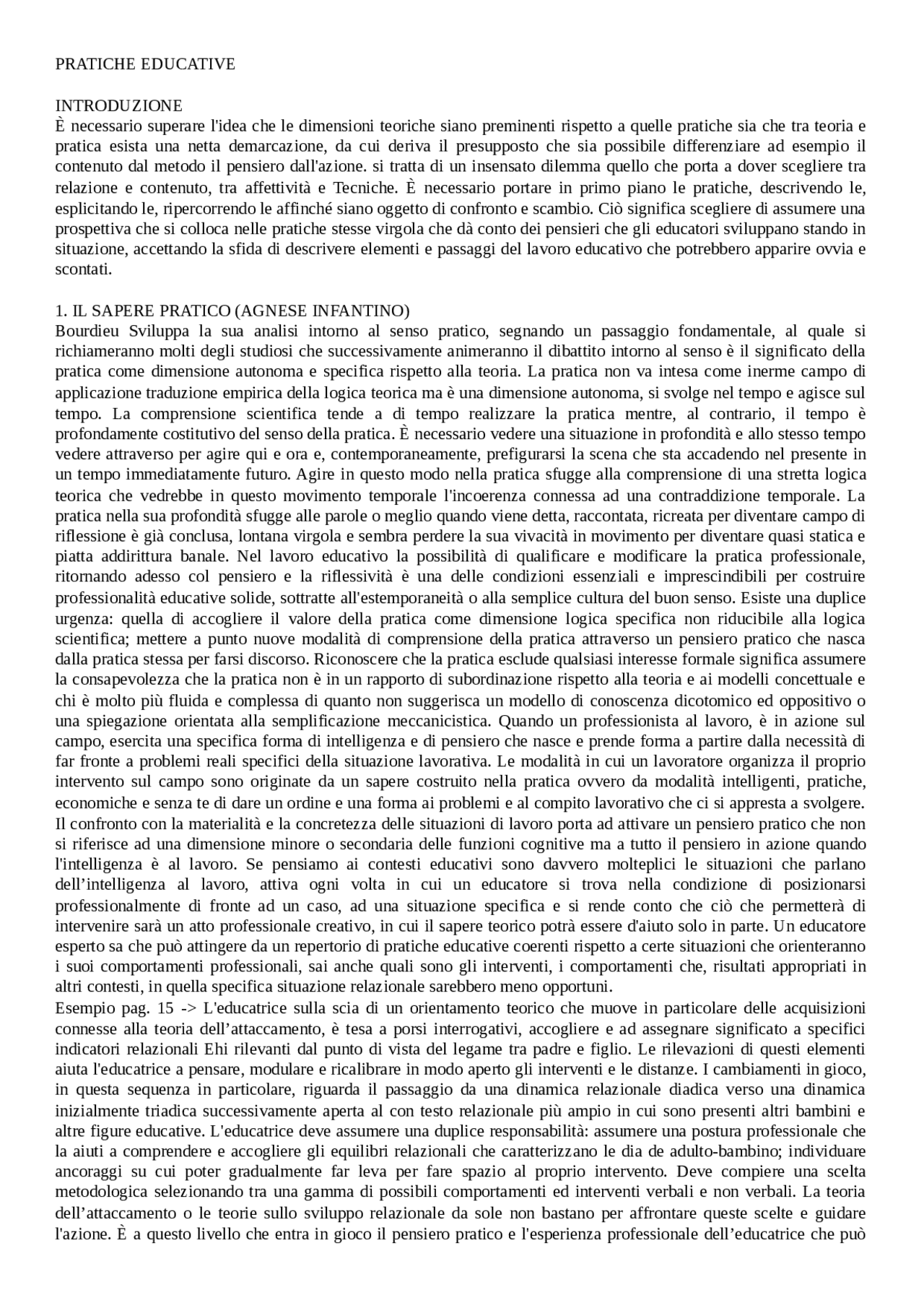 Pratiche Educative Nei Servizi Per Linfanzia Docsity