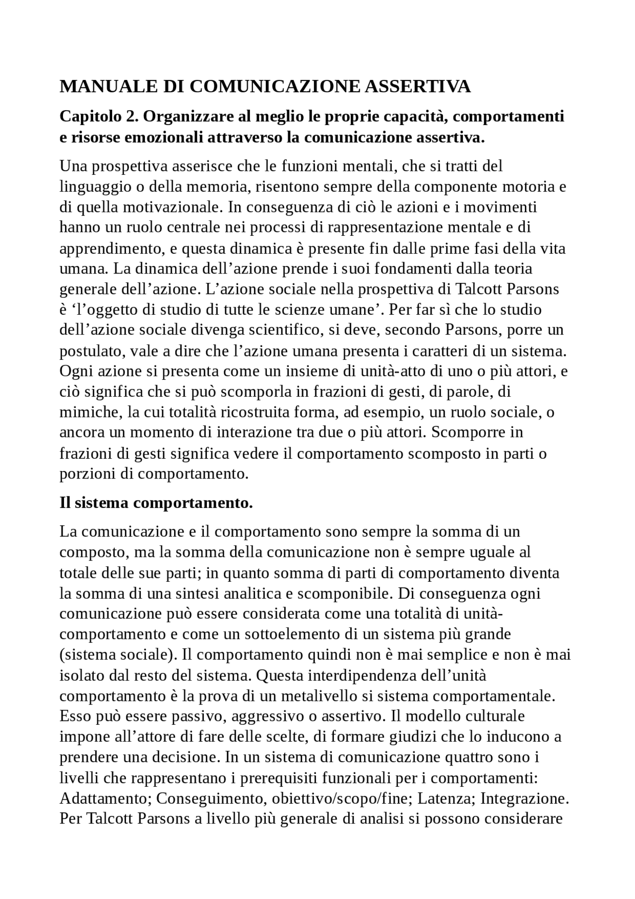 Manuale Di Comunicazione Assertiva Docsity