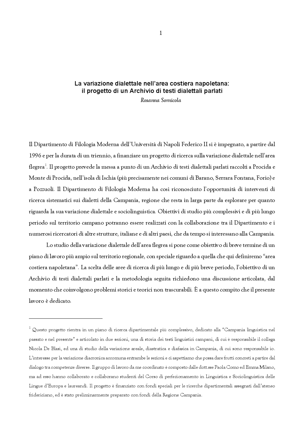 Archivio Dialetti Campani Appunti Di Linguistica Docsity