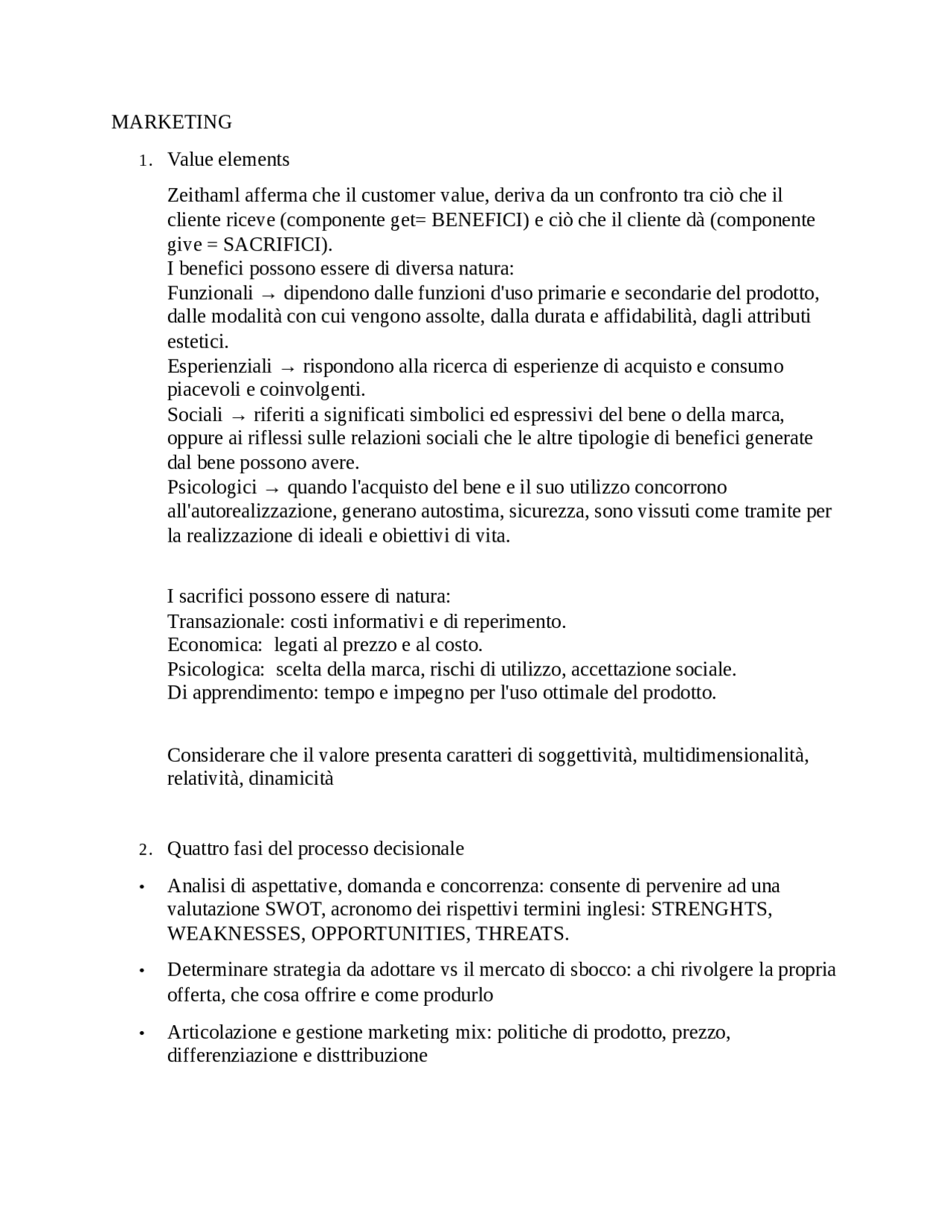 Marketing Le Risposte Docsity
