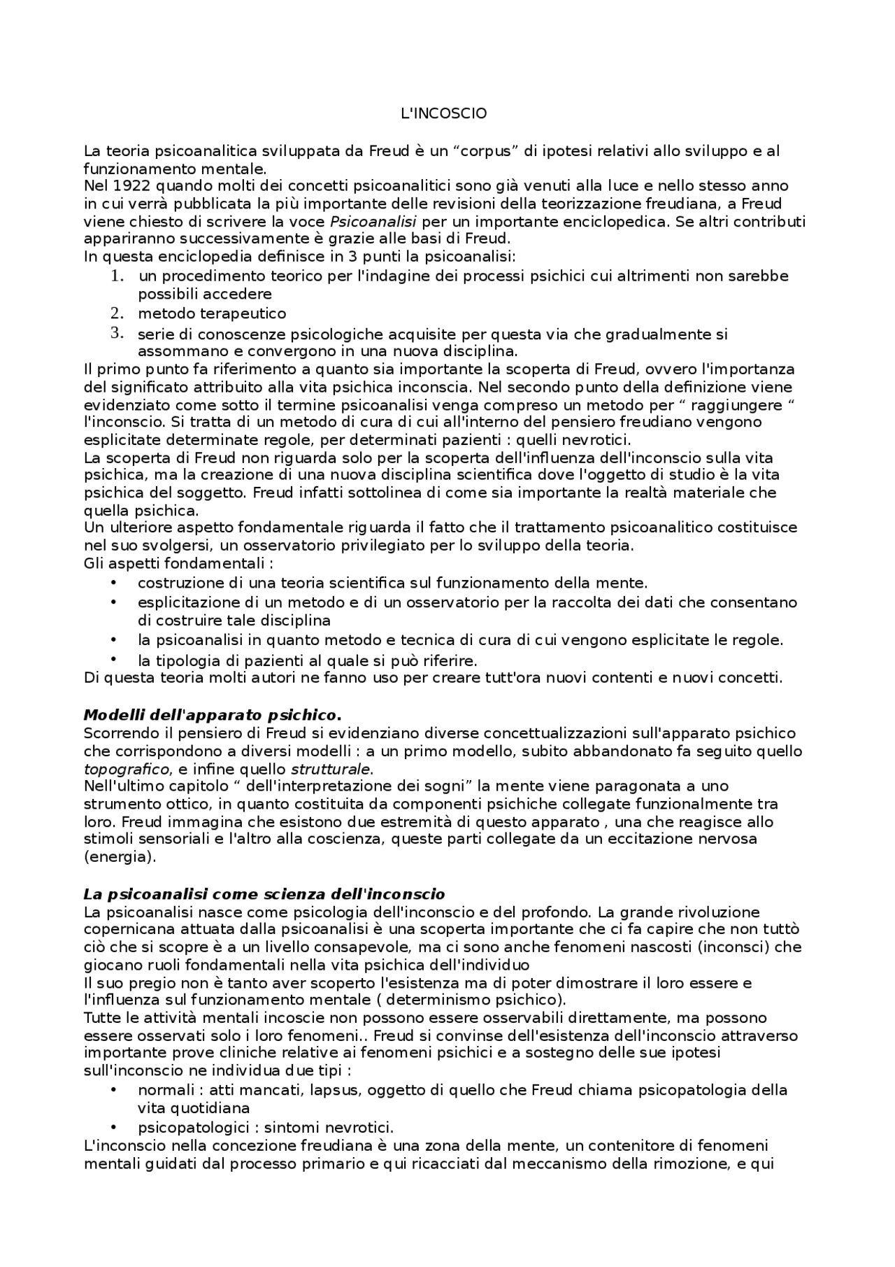 Riassunto Libro Psicoanalisi Docsity