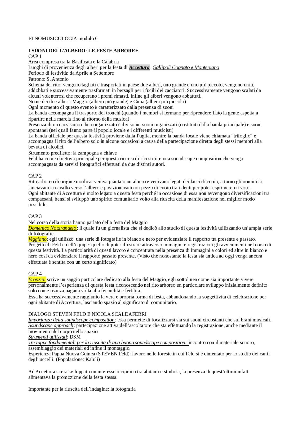 Etnomusicologia Modulo B Docsity