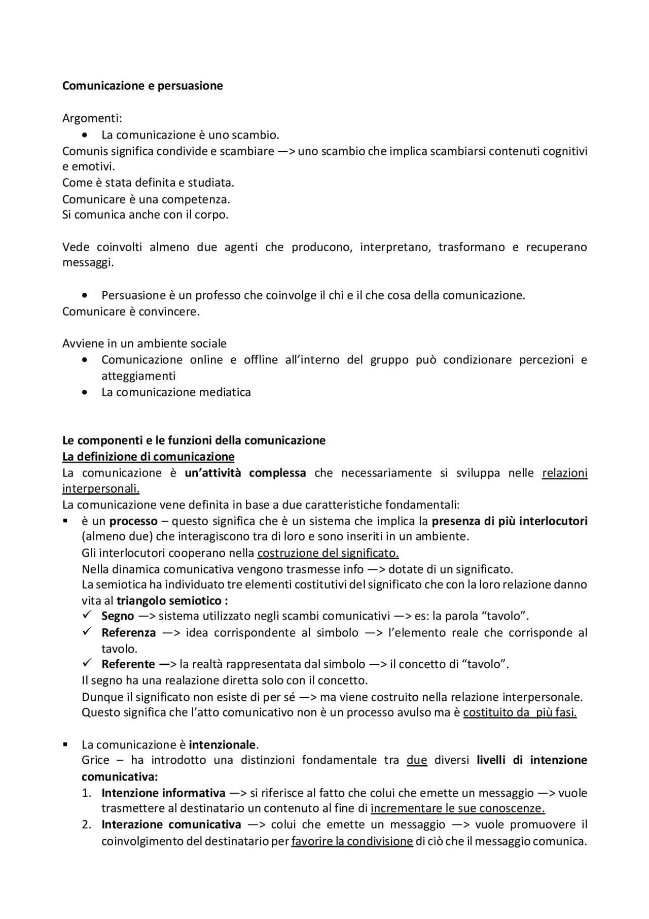 Appunti Dellesame Di Comunicazione E Persuasione Professoressa